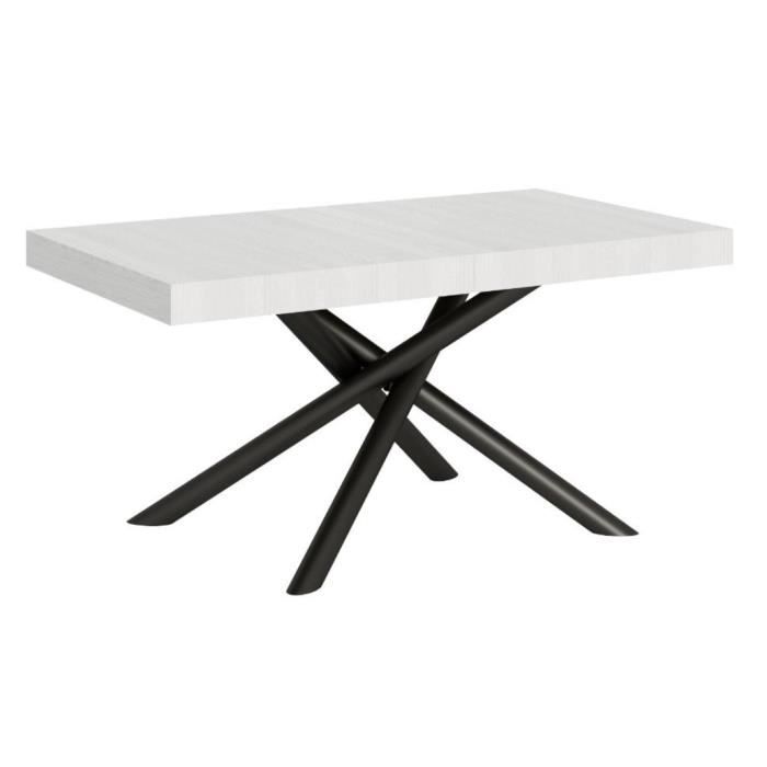 Table extensible blanc laqué 8 à 20 personnes et pieds arrondis ...