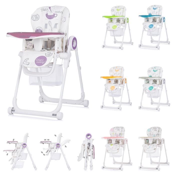 Chaise haute réglable Master Chef - CHIPOLINO - Violet - Siège pliable ...