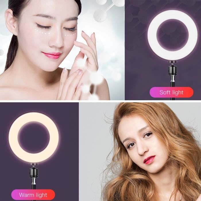 Cikonielf Anneau lumineux LED Ring Light, 20cm Dimmable Fill Light USB ...