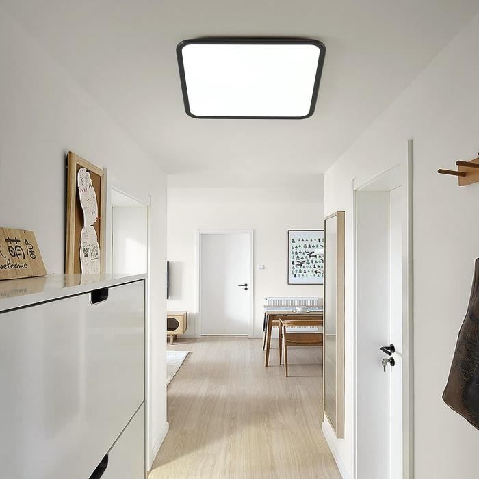 Plafonnier LED Anti Blue à spectre complet - GANEED - Carré - Noir ...