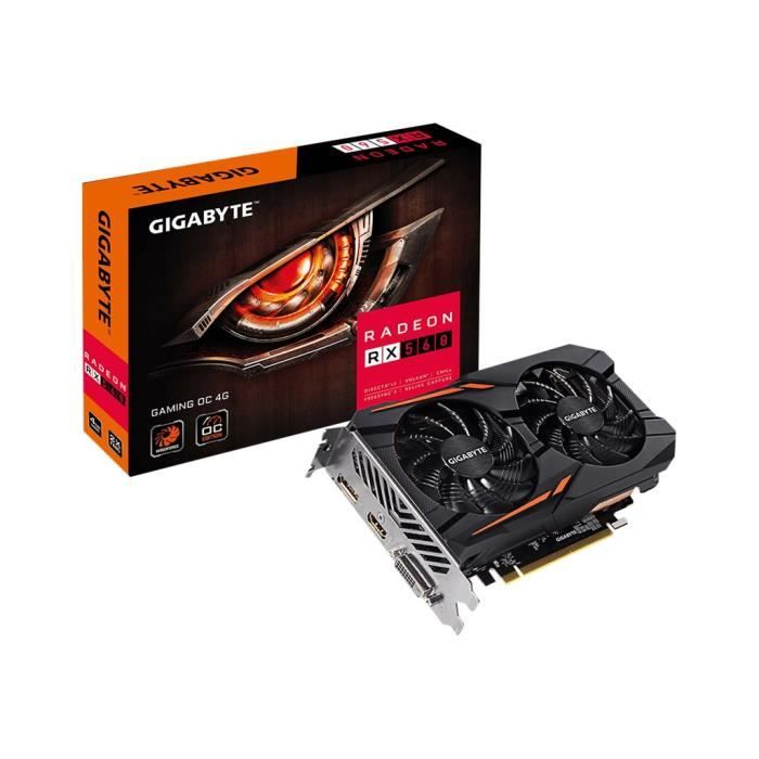 Gigabyte Radeon RX 560 Gaming OC 4G Carte graphique Radeon RX 560 4 Go ...