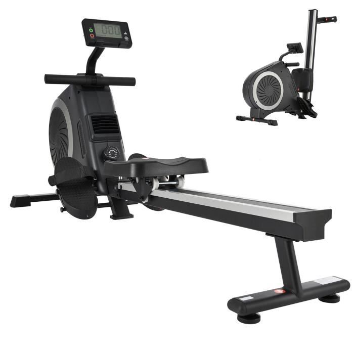 Rameur pliable avec résistance à l'air, rameur à air avec écran LCD ...