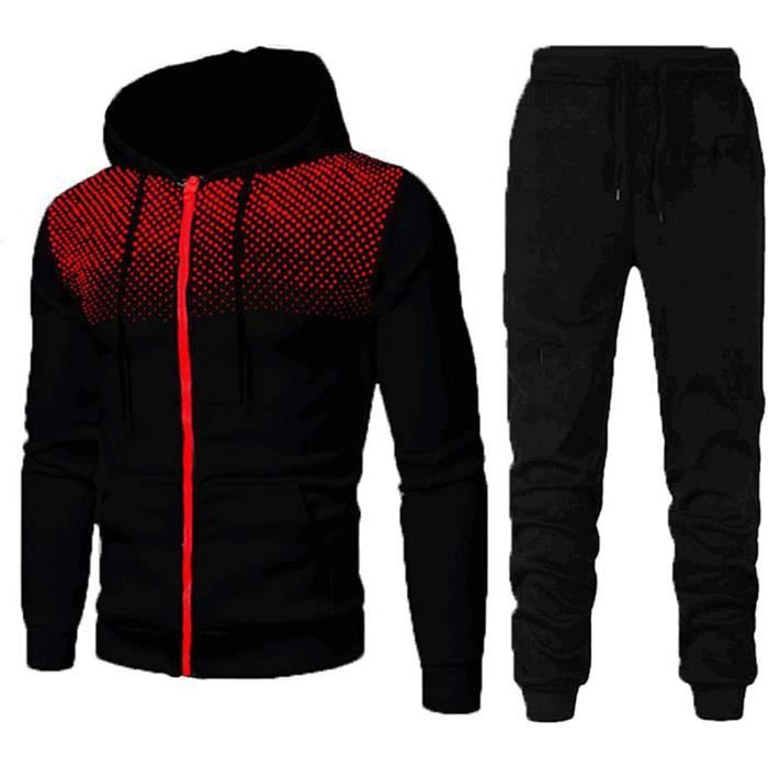 Vêtement De Sport Homme Survetement 2 Pièces Ensemble Jogging Sweats À ...