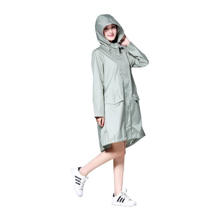 Poncho Pluie,Freesmily-Poncho Imperméable pour Femme, Manteau de Pluie avec Capuche, Manches et ...
