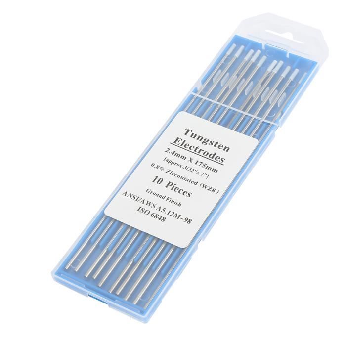 SALALIS Lot de 10 électrodes de tungstène Zirconiated WZ8 blanc pour ...