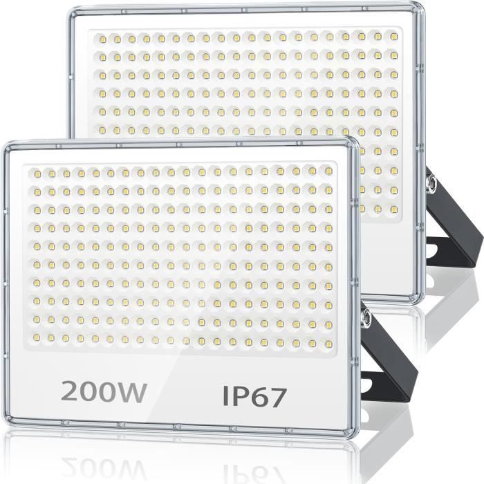 Projecteur Exterieur Led 200W, Projecteur Led Extérieur 20000Lm 7000K, Spot Led Extérieur Ip67 ...