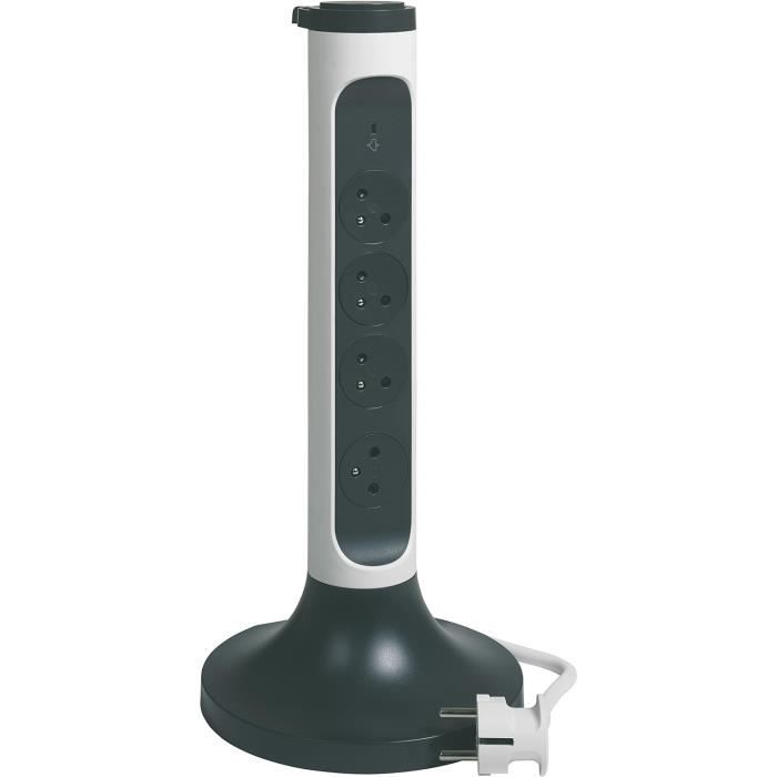 Multiprise Verticale avec Socle avec Interrupteur + Parafoudre - 4 ...