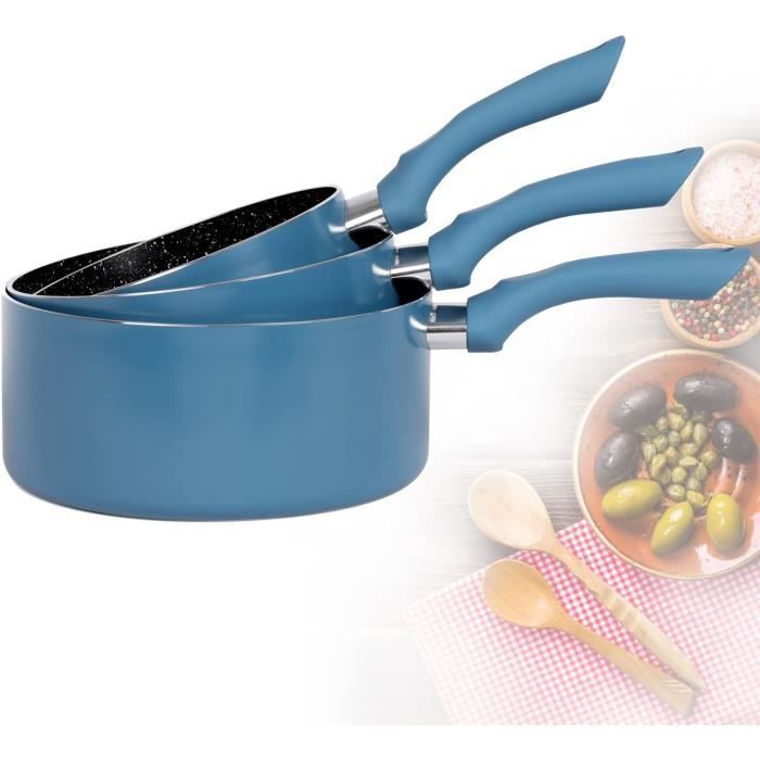 Lot De 3 Casseroles Avec Revêtement Anti-Adhésif Pour Induction - Casseroles De 16 Cm, 18 Cm Et ...