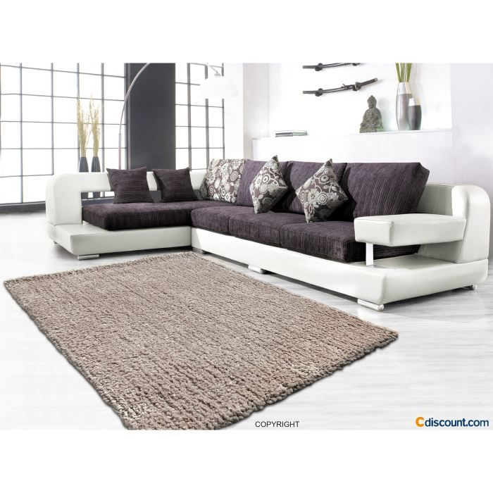 Tapis Cotton Shaggy TAUPE 120*150 cm - Cdiscount Maison