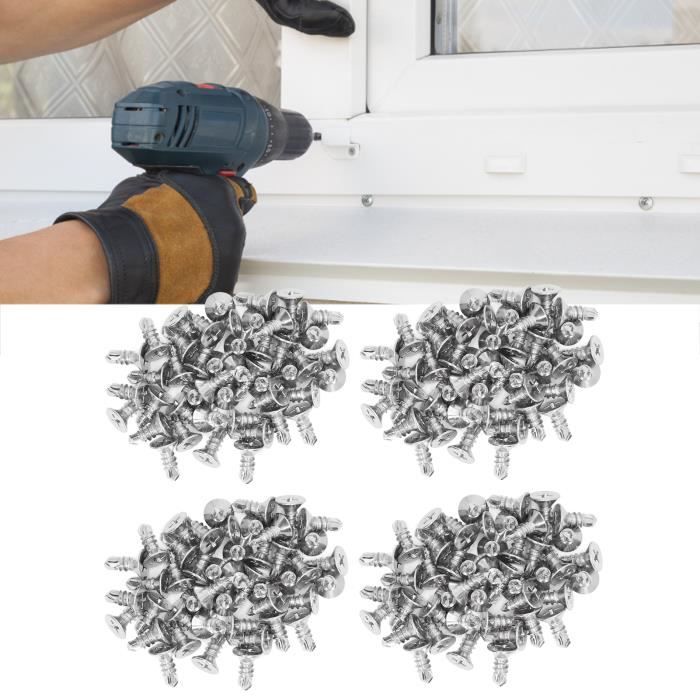 Vis de fixation - Lot de 200 vis autoperceuses à tête fraisée en acier inoxydable de 13 mm de ...