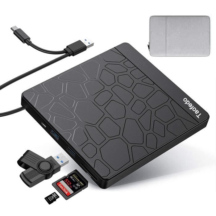 Lecteur DVD Externe, Lecteur CD USB Type-C USB 3.0 Graveur DVD Externe ...
