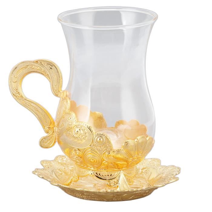 YID Tasse à café dorée en verre transparent pour une expérience de café ...