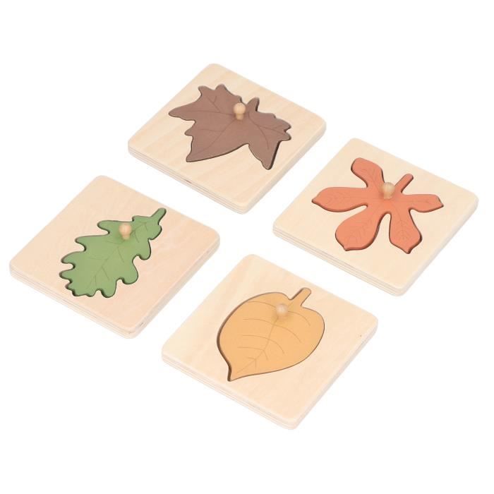 VINGVO puzzles de feuille de bois 4 pièces feuilles de puzzle en bois ...