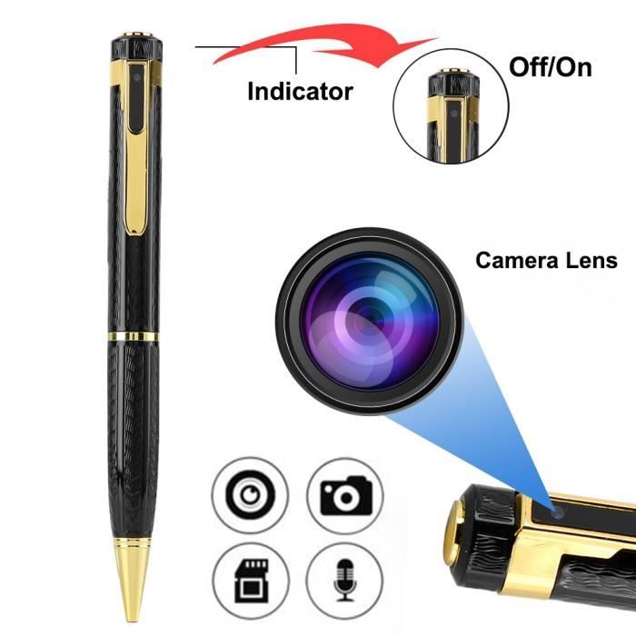 YOSOO Mini Caméra Stylo HD 1080P Enregistreur Vidéo USB DV Or 64G TF ...