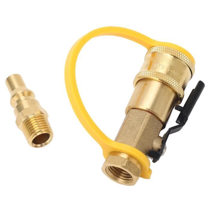 Adaptateur Gaz Quick Connect - YOSOO - Propane RV - Laiton - Valve d'arrêt - Connexion rapide ...