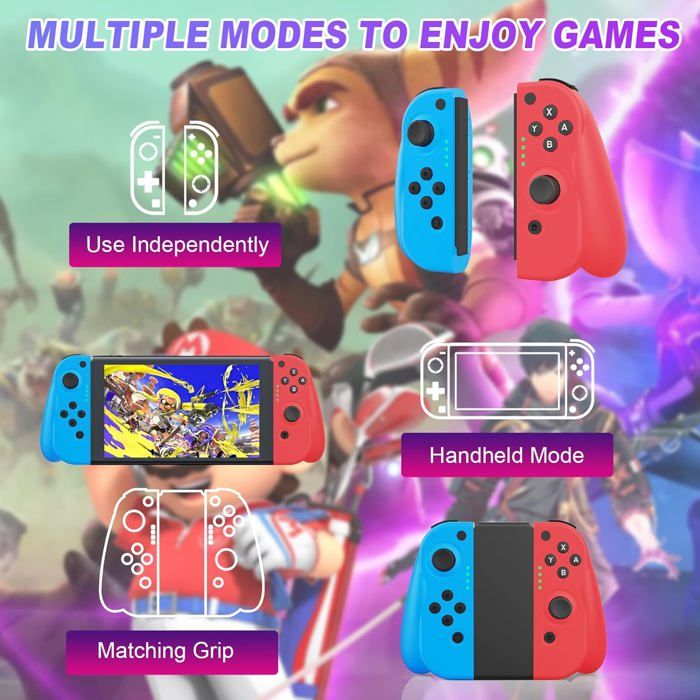 Manette pour Switch/OLED/Lite avec capteur Gyroscope 6 Axes/Double ...