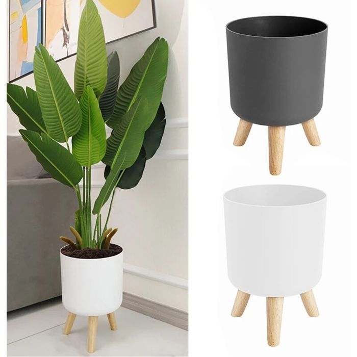 Pots de Plantes Modernes avec Porte-Jambes en Bois Chambre Salon Tage ...