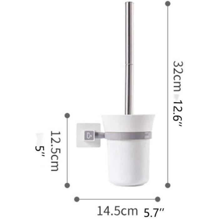 Brosse WC hygiénique Brosse WC Support Mural brosses de Toilette Porte-Set Accessoires de Salle ...