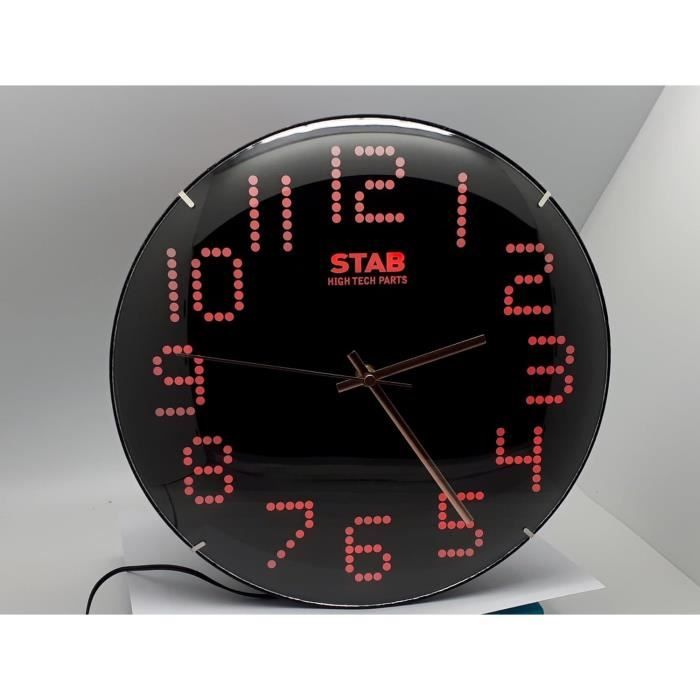 Horloge Murale Ronde Jb-231 Avec Led Rouge – Lecture Facile Et Complète Avec Chiffres Lumineux ...