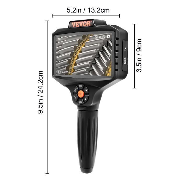 VEVOR Caméra Endoscope Inspection Endoscopique Triple Objectif Écran ...