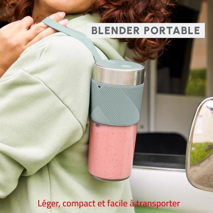 Moulinex Lightmix, Blender portable, 300 ml, Eucalyptus, LM1C0410 ...