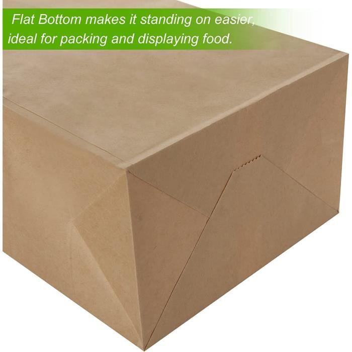 Lot de 100 sacs à sandwich en papier, 15,5 x 10 x 30 cm, sans poignée ...