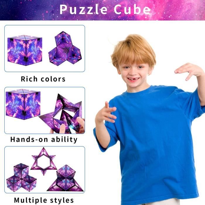 Cube Magique, Cube Magnétique 3D Magic Star Cube Jouet Cube Infini ...