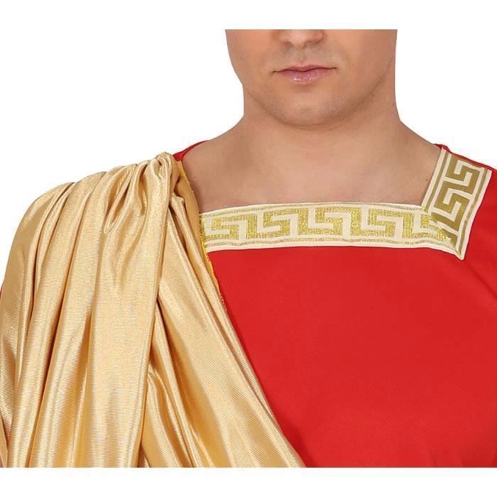 Costume - Déguisement romain rouge et or homme - Tunique - Toge ...