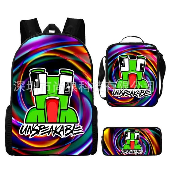 UNSPEAKABLE Cartoon Backpack Three Piece 6 Trendy Large Capacity Dirty ...