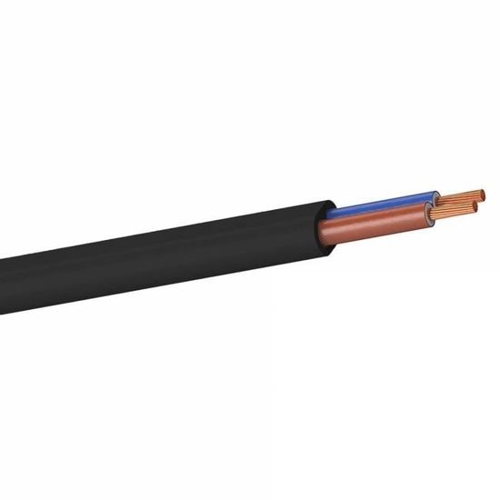 Câble électrique souple H03 VVH2-F 2x0,75mm² - noir ELECTRALINE (15m) - Cdiscount Bricolage