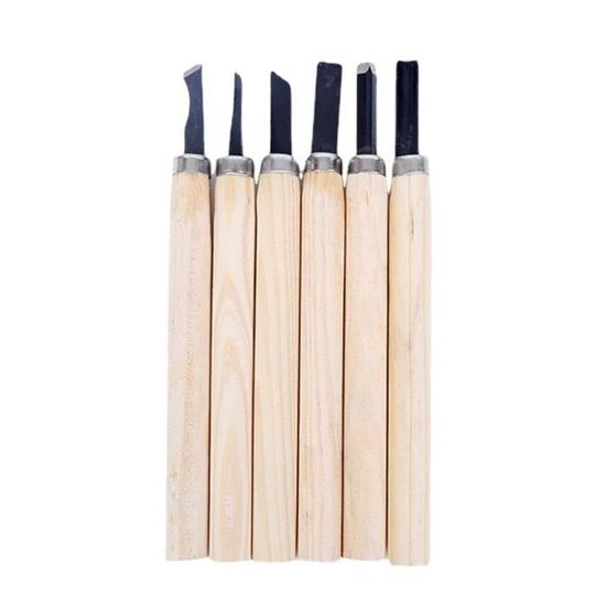 HURRISE Ensemble de sculpture sur bois 6 pièces outils de sculpture sur ...