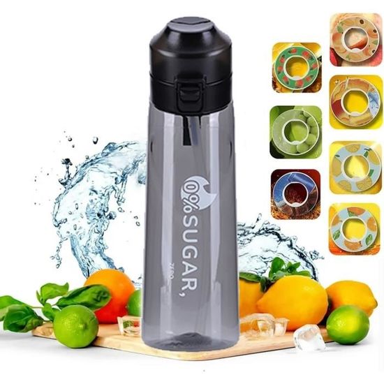 Air Gourde, 650ml Bouteille Avec de 7 Gousses Aromatisées, Fraise peche banane Air Bouteille d ...