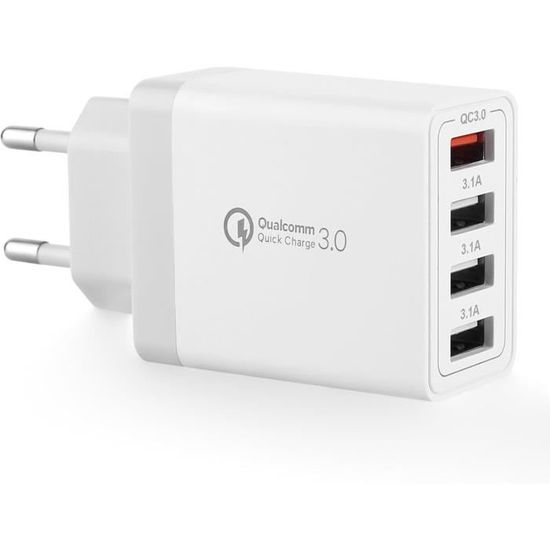 Adaptateur, 4-Ports 33W Multiprise Usb Chargeur Universel Qc3.0 ...
