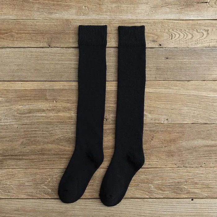 Chaussettes thermiques mi-longues en coton et velours pour femmes ...