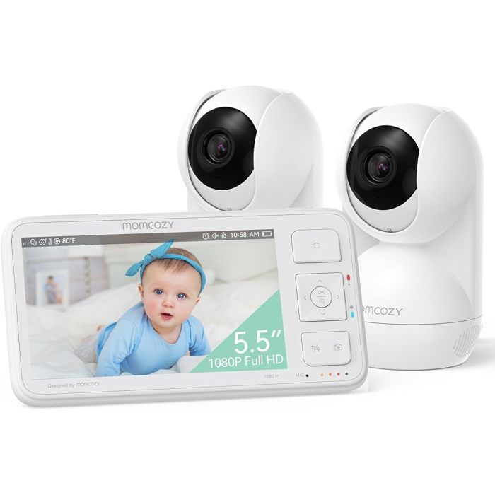 Momcozy Babyphone avec 2 caméras de 5,5" 1080P Full HD, Moniteur bébé ...