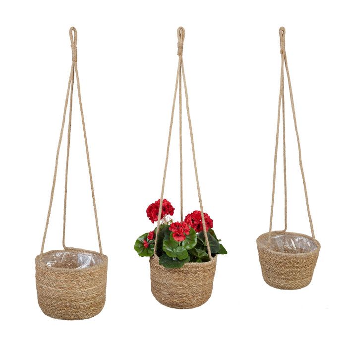 Relaxdays Pot de fleur suspendu, lot de 3, pour plantes et fleurs ...