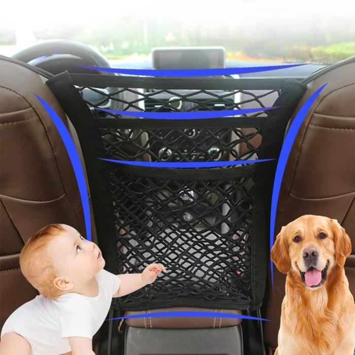 Filet de rangement en maille à 3 couches pour voiture, filet pour chien ...