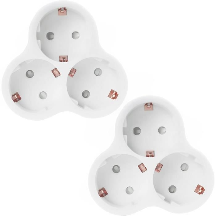 2 Pièces Triangle Multiprise Murale 3 Prises Adaptateur De Prise 5 En 1 ...