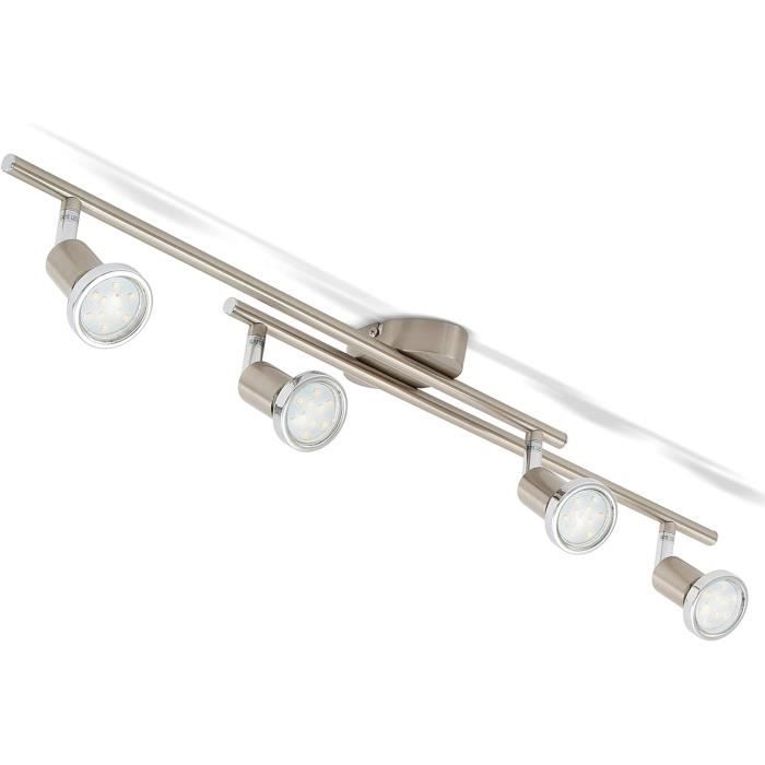 Plafonnier 4 spots LED orientables, GU10, 4 spots plafond x3W, lumière ...