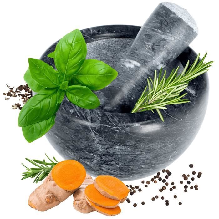 Mortier de cuisine en pierre avec pilon, mortier en pierre, bol en ...