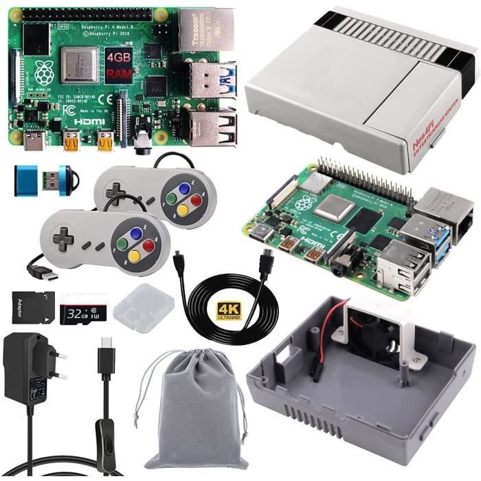 DVOZVO Raspberry Pi 4 B Model B Starter Kit 4GB RAM with 32GB Micro SD ...