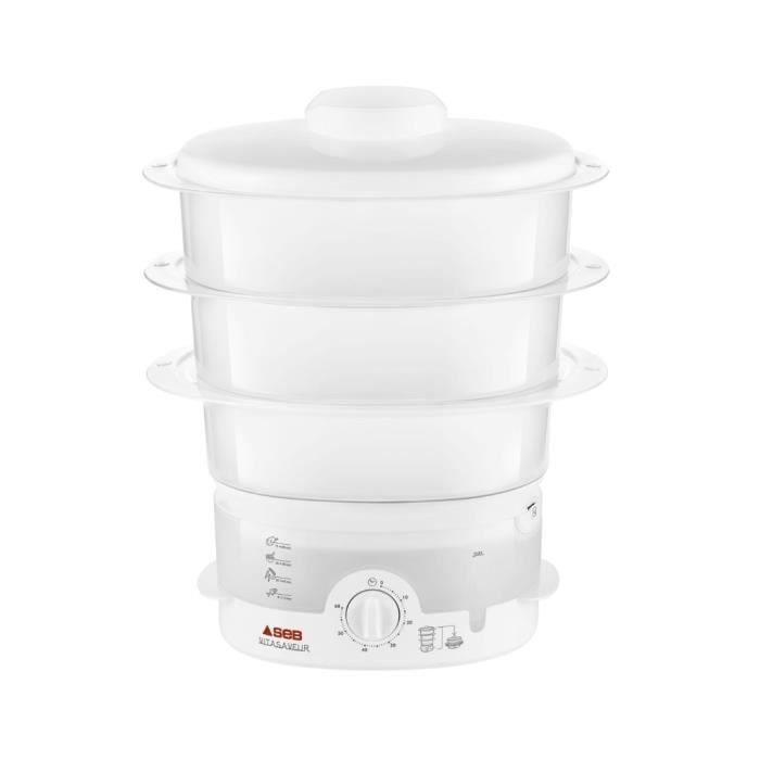 Seb Cuiseur à vapeur Ultra compact de 3 bols 9 L 900 Watts Blanc ...