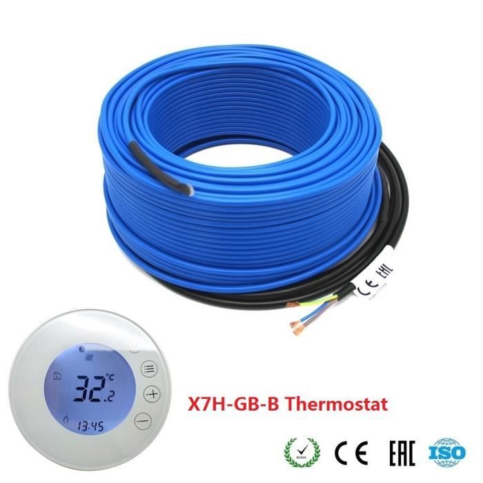 Câble-fil,Fil chauffant 20 W-m, sol stratifié sous carrelage pour allée ...