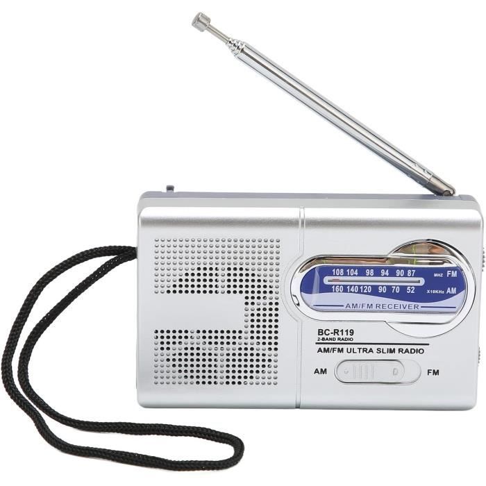 Radio Portable,Fm-Mw Mini Transistor Radio De Poche - Radio Rétro Gris ...