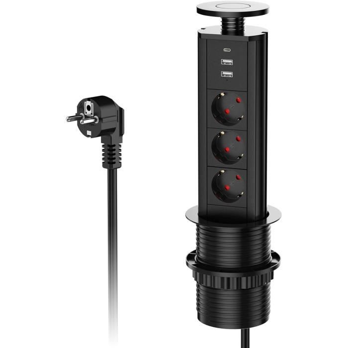 Prise Escamotable Avec Usb C, 3 Prises Escamotables, 2 Usb A, Prise ...