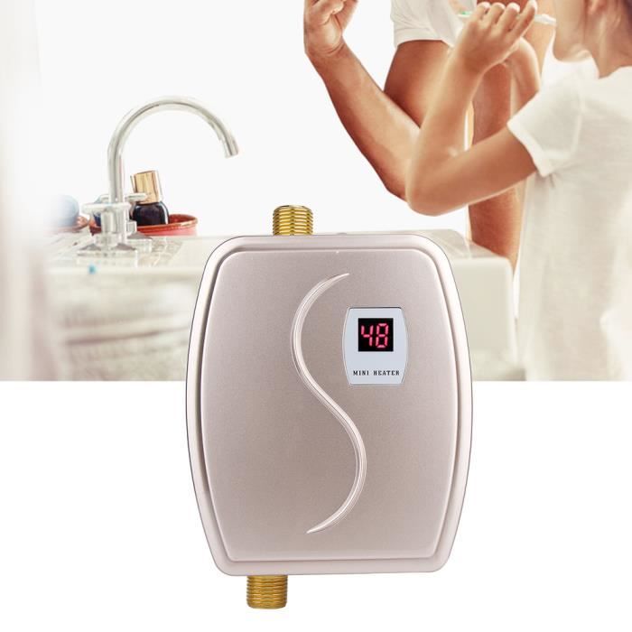 3000W Mini chauffe-eau instantané électrique sans réservoir Salle de bains Cuisine d'or 220V ...