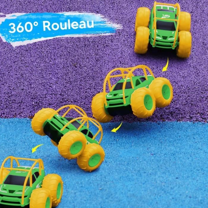 Voiture télécommandée Tout Terrain Enfant 4WD 360° Rotation avec LED Colorée 24 GHZ Voiture ...