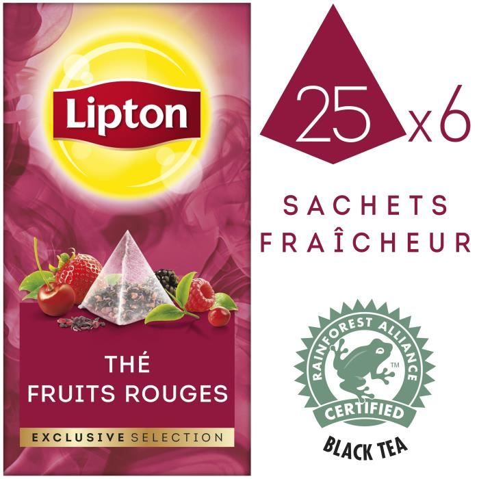 Lipton Thé Fruits Rouges 6 x 25 sachets pyramides - Cdiscount Au quotidien