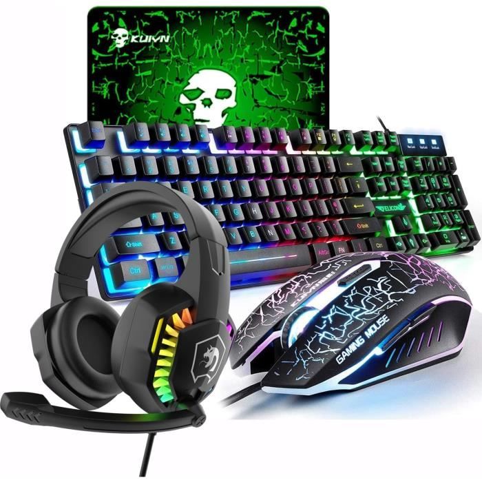 Uk Layout 4-En-1 Gaming Keyboard And Mouse Sets Clavier De Jeu Usb ...