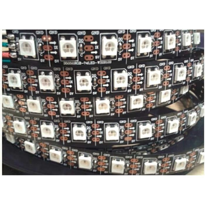 Bande LED 5M 5V 60LED-M 300 pixels programmable WS2812B RGB 5050 RVB Individuellement Adressable ...